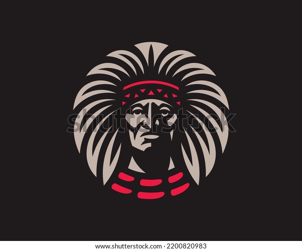 American Indian Logo Indian Emblem Design Stock Vector (Royalty Free ...