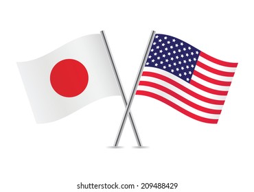 Japan Usa Flag Vector Stock Vector (Royalty Free) 1309405435
