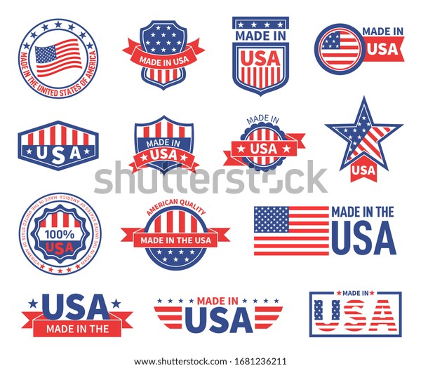 American Labels Made Usa Seal Badges Stock Vector (Royalty Free ...