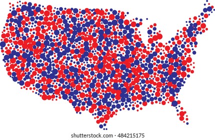 American Map Fill American Flag Color Stock Vector (Royalty Free ...