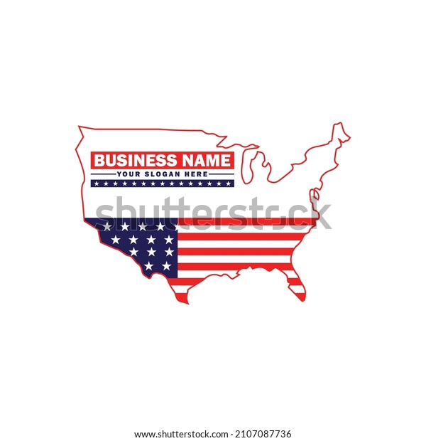 Mapa americano con el logo de: vector de stock (libre de regalías ...