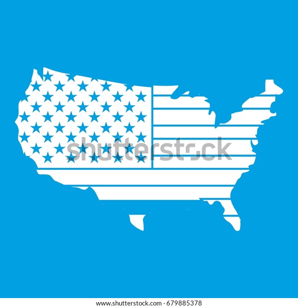 American Map Icon White Isolated On Stock Vector (Royalty Free ...
