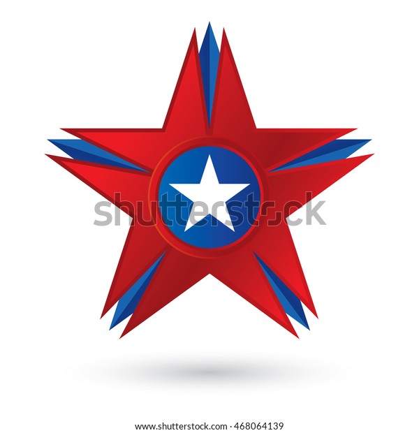 American Patriotic Star Vector Logo Stock Vector (Royalty Free) 468064139
