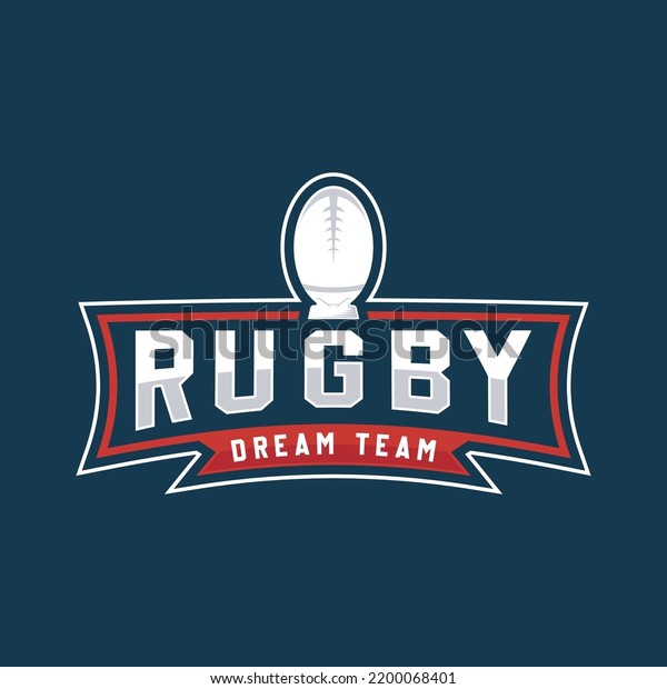 American Rugby Logo Template Simple Emblem Stock Vector (Royalty Free ...