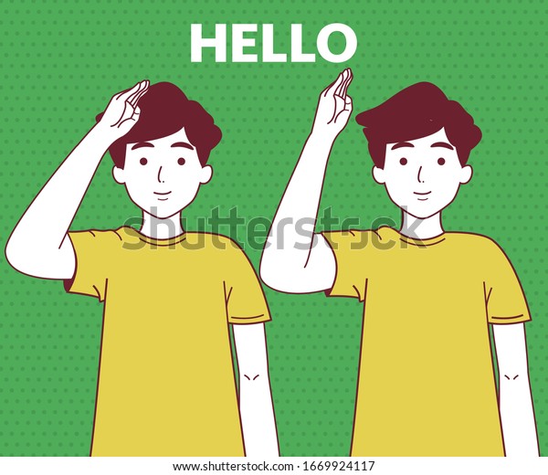 American Sign Language Asl Hello Stock Vector Royalty Free 1669924117