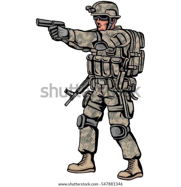 American Soldier Gun Stock Vector (Royalty Free) 547881346 | Shutterstock