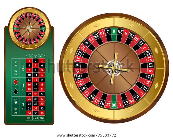 American Style Roulette Wheel Table Vector Stock Vector (Royalty Free ...