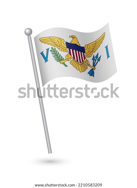 American Virgin Islands Flag On Pole Stock Vector (Royalty Free ...