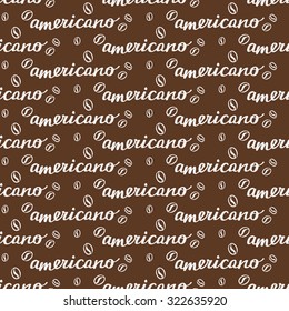Americano Seamless Pattern Handdrawn Calligraphy Coffee Stock Vector ...