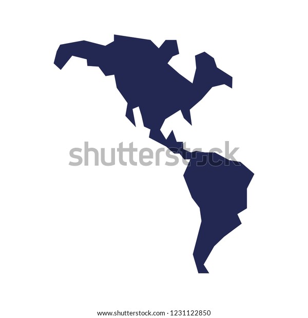 Americas Continent Map Icon Stock Vector (Royalty Free) 1231122850 ...