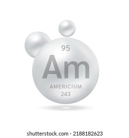 Americium Molecule Models Silver Chemical Formulas Stock Vector ...