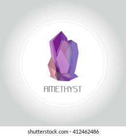 Amethyst Gem Logo Low Lolygon Style: vector de stock (libre de regalías ...
