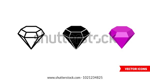 Amethyst Symbol Icon 3 Types Color Stock Vector (Royalty Free ...