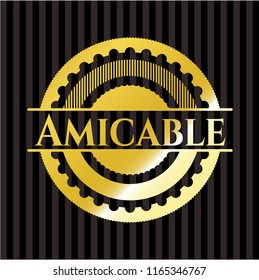 Amicable Golden Emblem Badge Stock Vector (Royalty Free) 1165346767 ...