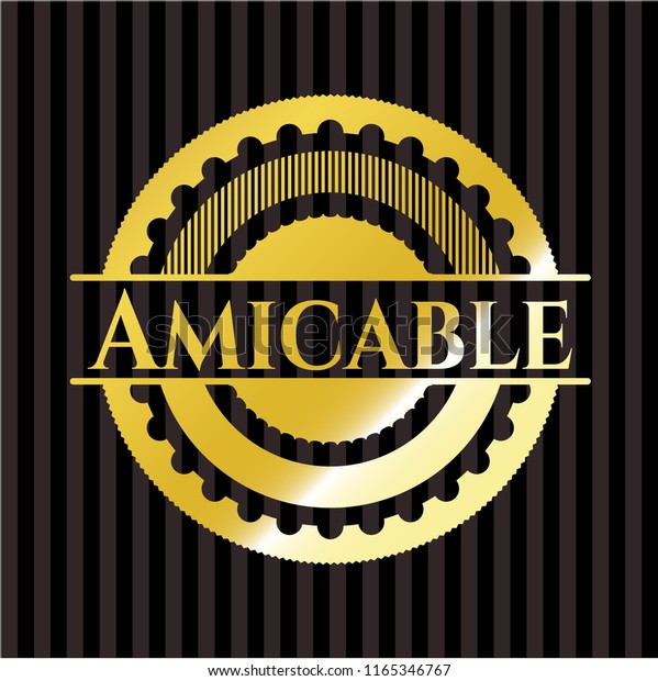 Amicable Golden Emblem Badge Stock Vector (Royalty Free) 1165346767