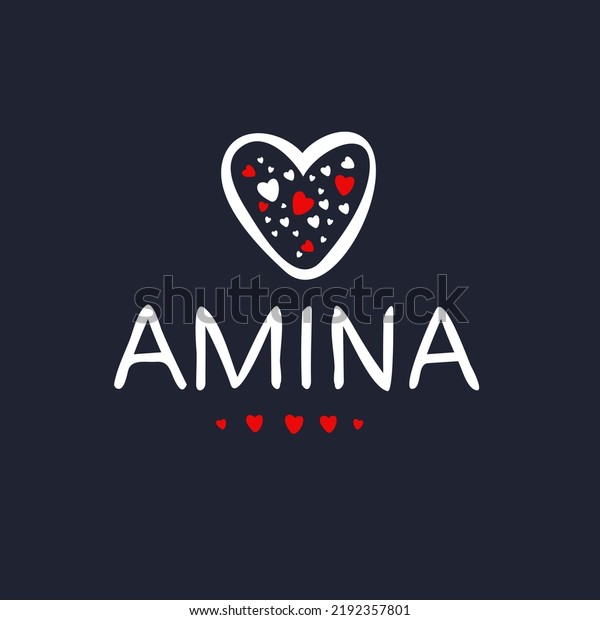 Vektor Stok Amina Calligraphy Name Vector Illustration (Tanpa Royalti ...