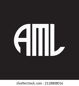 Aml Letter Logo Design On Black Stock Vector (Royalty Free) 2118808016