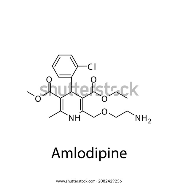 Amlodipine Molecular Structure Flat Skeletal Chemical Stock Vector ...