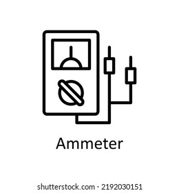 Ammeter Vector Outline Icon Design Illustration Stock Vector (Royalty ...