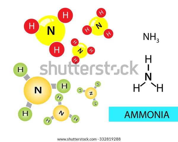 Ammonia Molecule Structure Formula: เวกเตอร์สต็อก (ปลอดค่าลิขสิทธิ์ ...