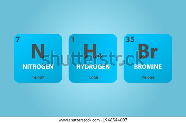 Molécula de bromuro de amonio NH4Br. Fórmula molecular simple compuesta ...