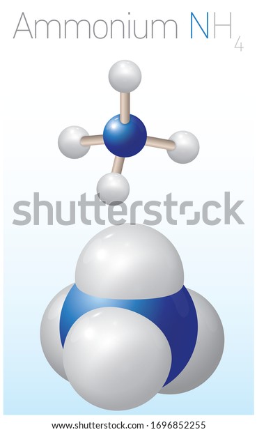 Ammonium Nh4 Structural Chemical Formula Molecule Stock Vector (Royalty ...