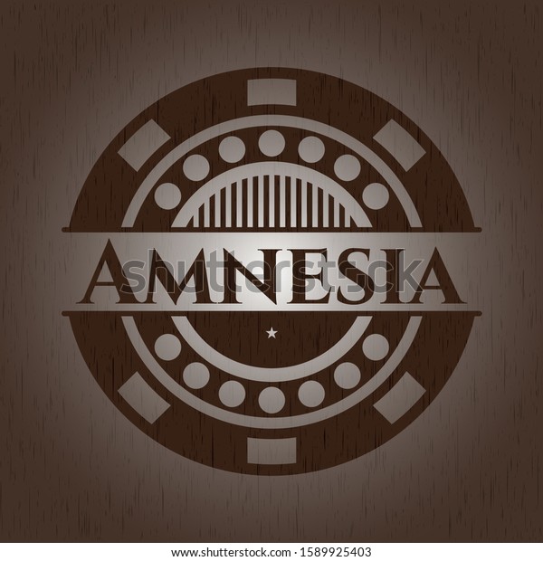 Amnesia Wooden Emblem Retro Vector Illustration Stock Vector (Royalty ...