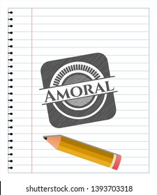 Amoral Draw Pencil Effect Vector Illustration Stock Vector (Royalty ...