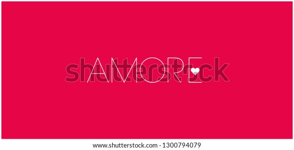 Amore Hand Drawn Lettering Written Italian Stock Vector (Royalty Free ...