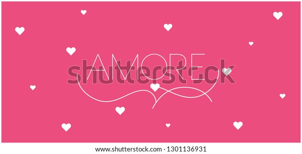 Amore Hand Drawn Lettering Written Italian Stock Vector (Royalty Free ...