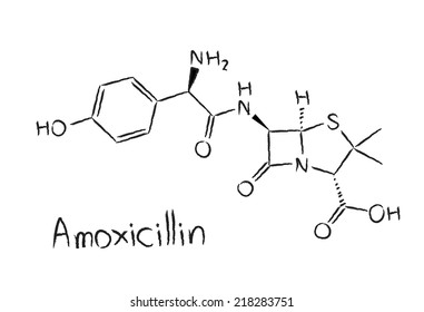 Amoxicillin Antibiotic Chemical Formula Composition Concept Stock ...