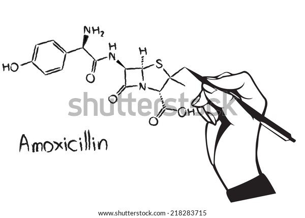 Amoxicillin Chemical Structure Drawing Hand 库存矢量图（免版税）218283715 ...