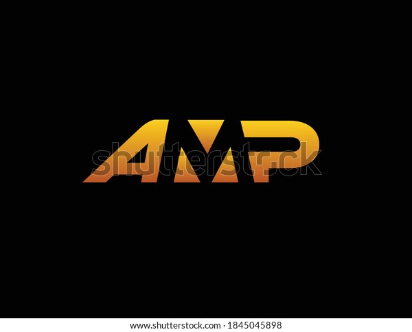 Amp Letter Logo Black Background Stock Vector (Royalty Free) 1845045898 ...