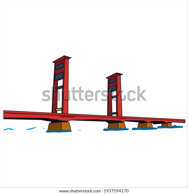 Ampera Bridge Palembang Vector Art Stock Vector (Royalty Free ...