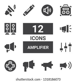 Amplifier Icon Set Collection 12 Filled Stock Vector (Royalty Free ...