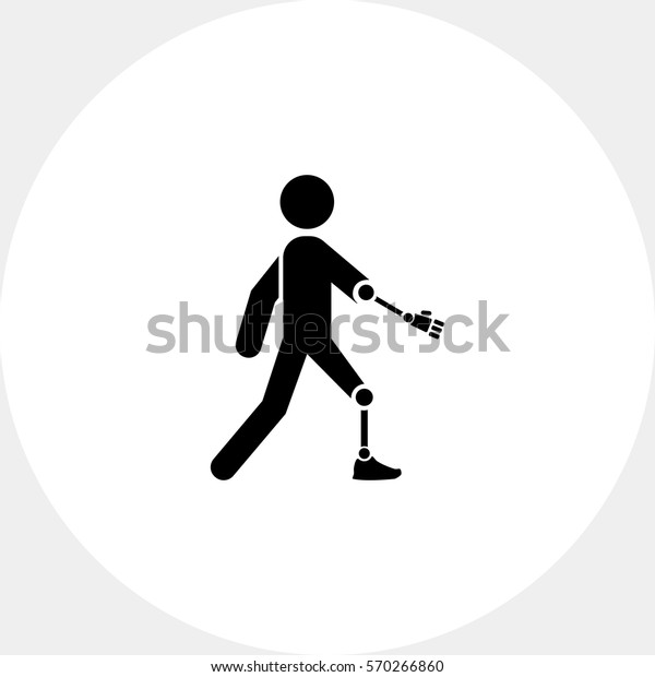 Amputated Arm Leg Icon Stock Vector (Royalty Free) 570266860
