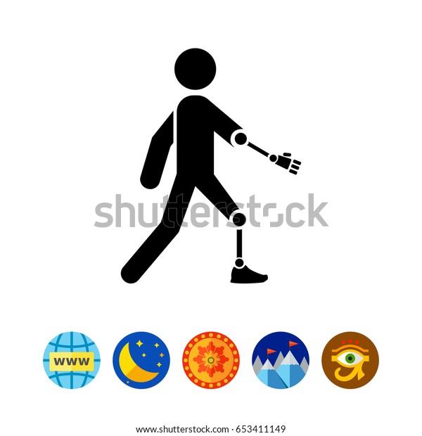 Amputated Arm Leg Icon Stock Vector (Royalty Free) 653411149 | Shutterstock