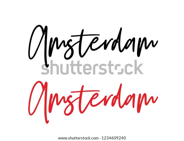 Amsterdam Calligraphy Vector Quote Stock Vector (Royalty Free ...