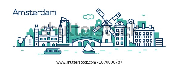 Amsterdam City Vector Illustration Stock Vector (Royalty Free ...