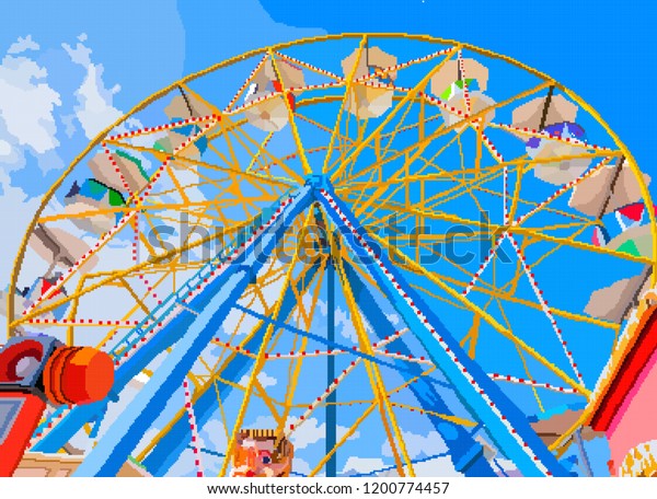 Amusement Park Pixel Art Stock Vector (Royalty Free) 1200774457 ...