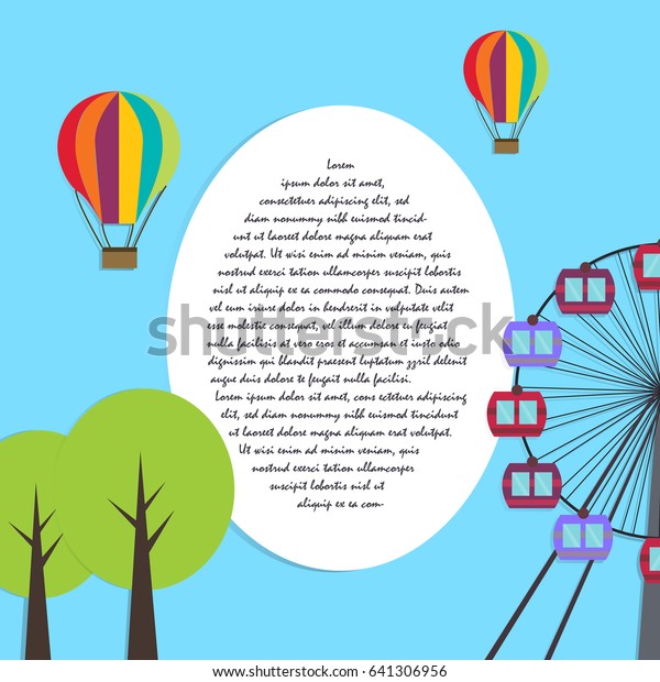 Amusement Park Poster Background Entertainment Park Stock Vector ...