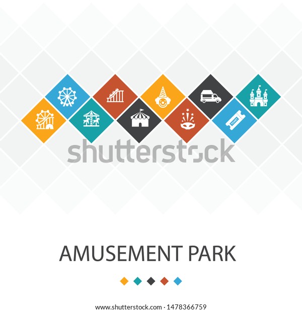 Amusement Park Trendy Ui Template Infographics Stock Vector (Royalty ...
