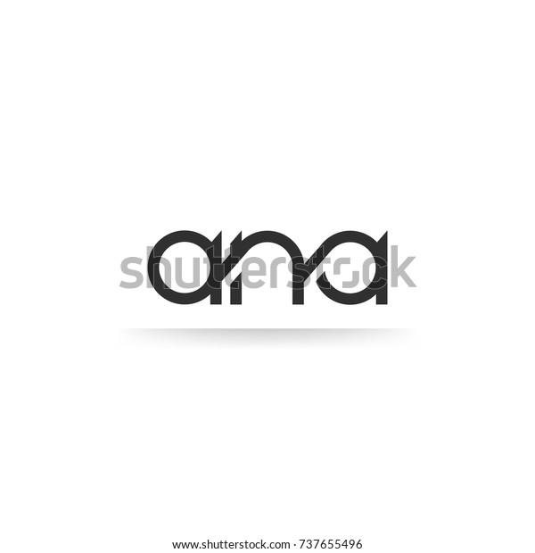 Ana Rounded Lettering Logo Vector Isolated Stock Vector (Royalty Free ...