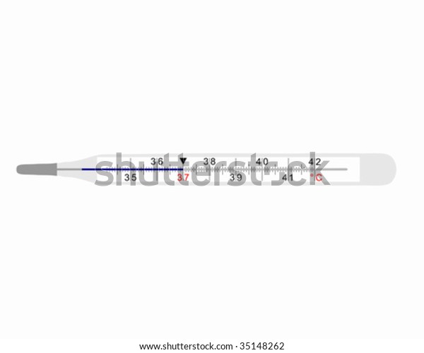 Analog Clinical Thermometer On White Background Stock Vector (Royalty ...