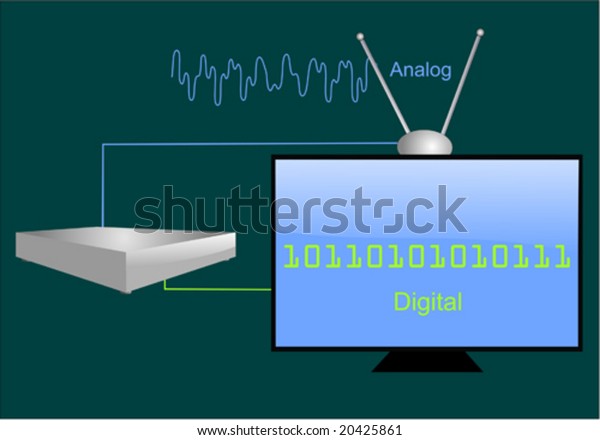 Analog Digital Signal Lcd Tv Converter Stock Vector (Royalty Free) 20425861