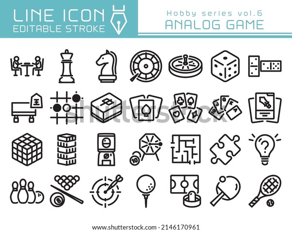 Analog Game Vector Icon Set Editable Stock Vector (Royalty Free ...