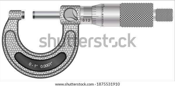 Analog Outside Micrometer 0 1 Inch Stock Vector (Royalty Free) 1875531910