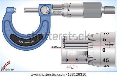 Analog Outside Micrometer 0001 Mm Stock Vector (Royalty Free) 188128310 ...