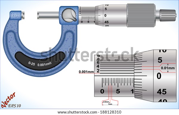Analog Outside Micrometer 0001mm Stock Vector (Royalty Free) 188128310