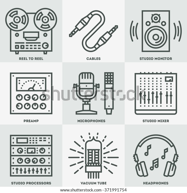 Analog Recording Vintage Music Studio Line Stock Vector (Royalty Free ... Analog Recording Vintage Music Studio Line Stock Vector (Royalty Free ...